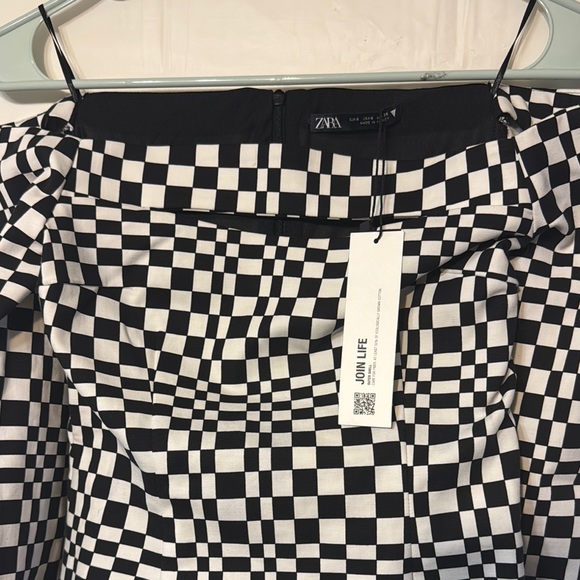 Zara | Dresses | Zara Black And White Checkered Dress | Poshmark